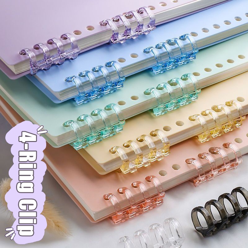Four Ring Plastic Binding Binder Candy Color Binding Detachable Clip ...