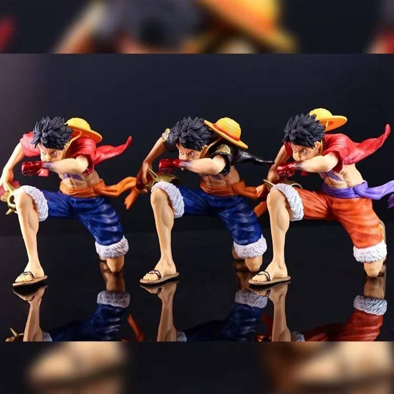 One Piece GK Wano Country Blowing Air Luffy Three Colors Kneeling ...