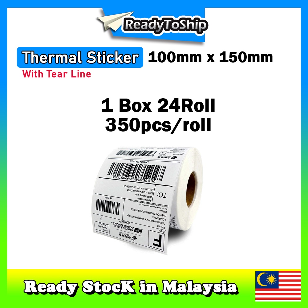 Thermal Sticker Paper Airway Bill 100 x 150mm 350pcs | Shopee Malaysia
