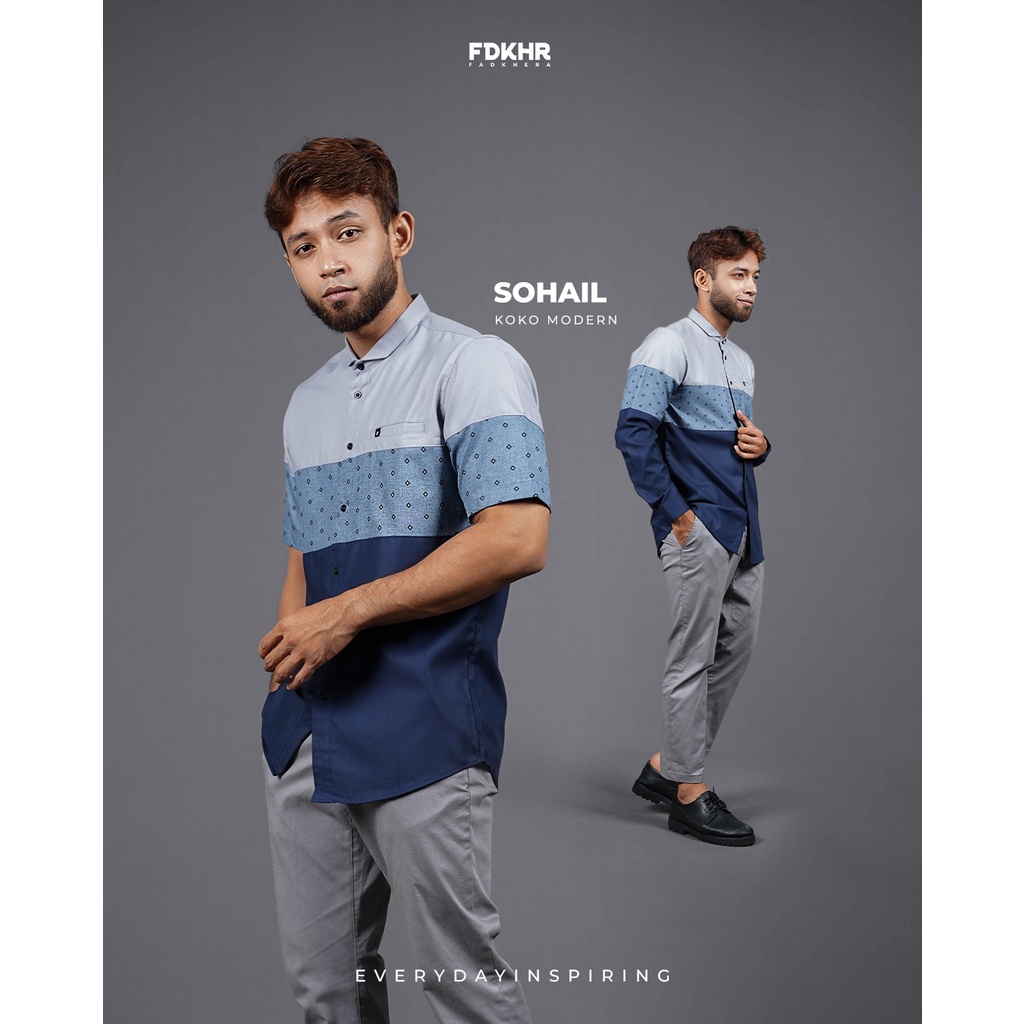 KEMEJA Fadkhera Sohail Koko Modern Shirt Exclusive Premium Men Long ...