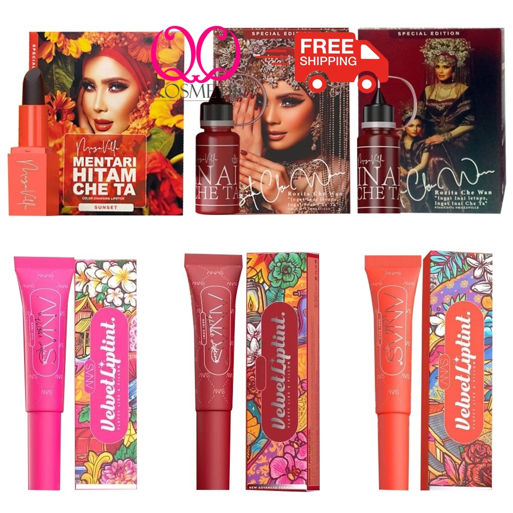 CHE TA Inai Kuku Set Kuku Letops ANAS Liptint NUNHA Innai Maroon ...