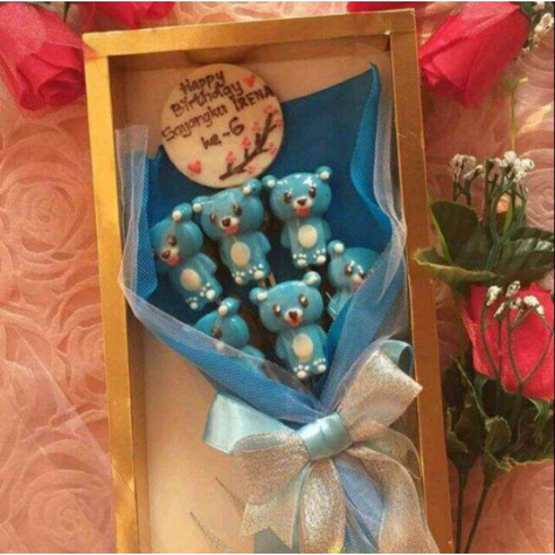 Chocolate teddy bear bucket (6pcs) | Shopee Malaysia