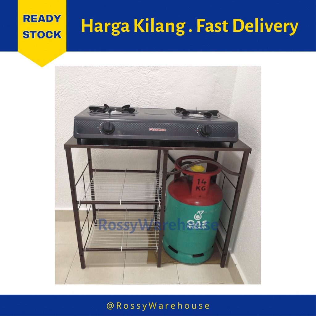 3V GAS STOVE RACK / KITCHEN STOVE RACK / GAS RACK / RAK DAPUR BESI ...
