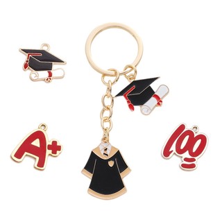 Creative Graduation Gown Cap Keychain Cute Enamel School Uniform Book ...