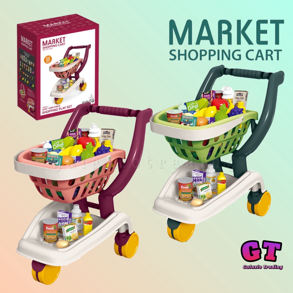 ⚡️READY STOCKS⚡️GT Supermarket Shopping Cart Trolley Fordable Toys ...