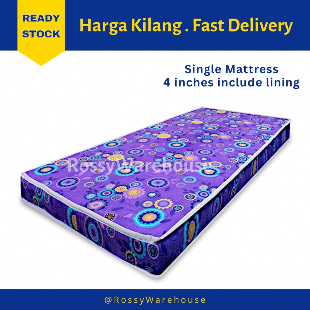 4 Inches Foam Single Mattress / Single Mattress Budget / Tilam Bujang 4 ...