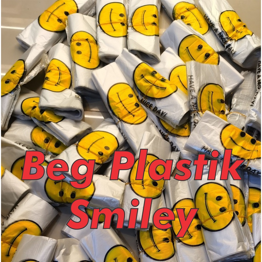 Smile Plastic Bag Transparent Smiley Plastik Bag Beg Plastik Clear Bag ...