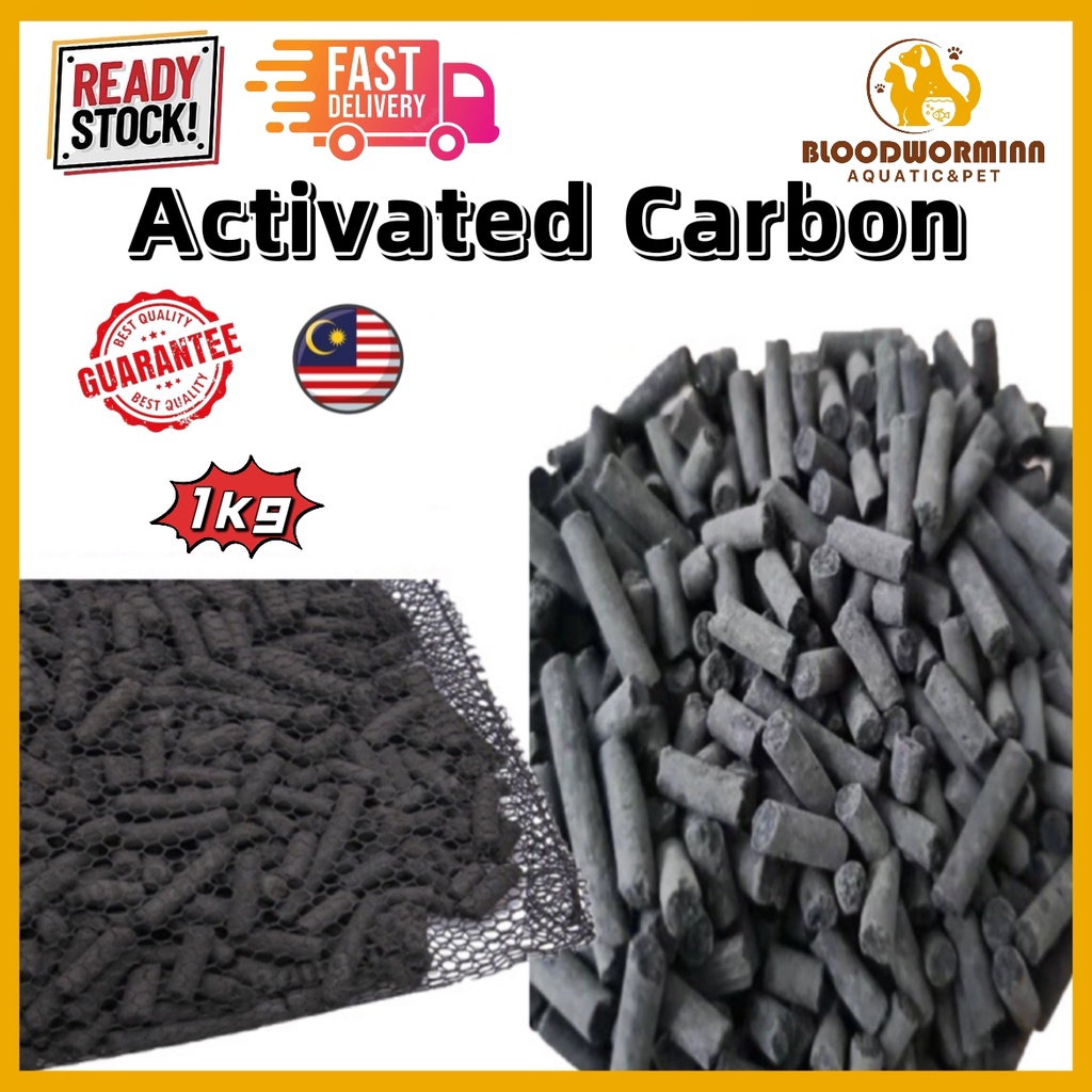 Activated Carbon Aquarium Filter Media With Mesh Bag 1kg [Ready Stock ...