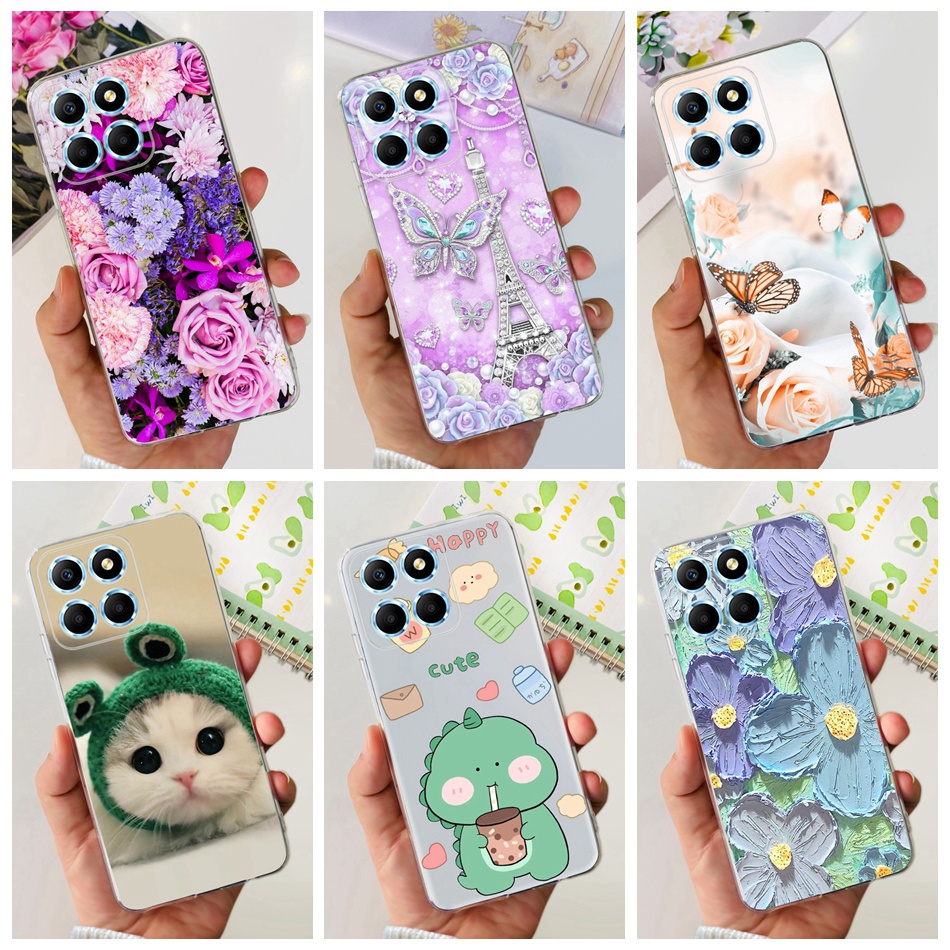 Honor X8 5G VNE-N41 / Honor X6 X6s VNE-LX1 VNE-LX2 Cute Cat Flower ...