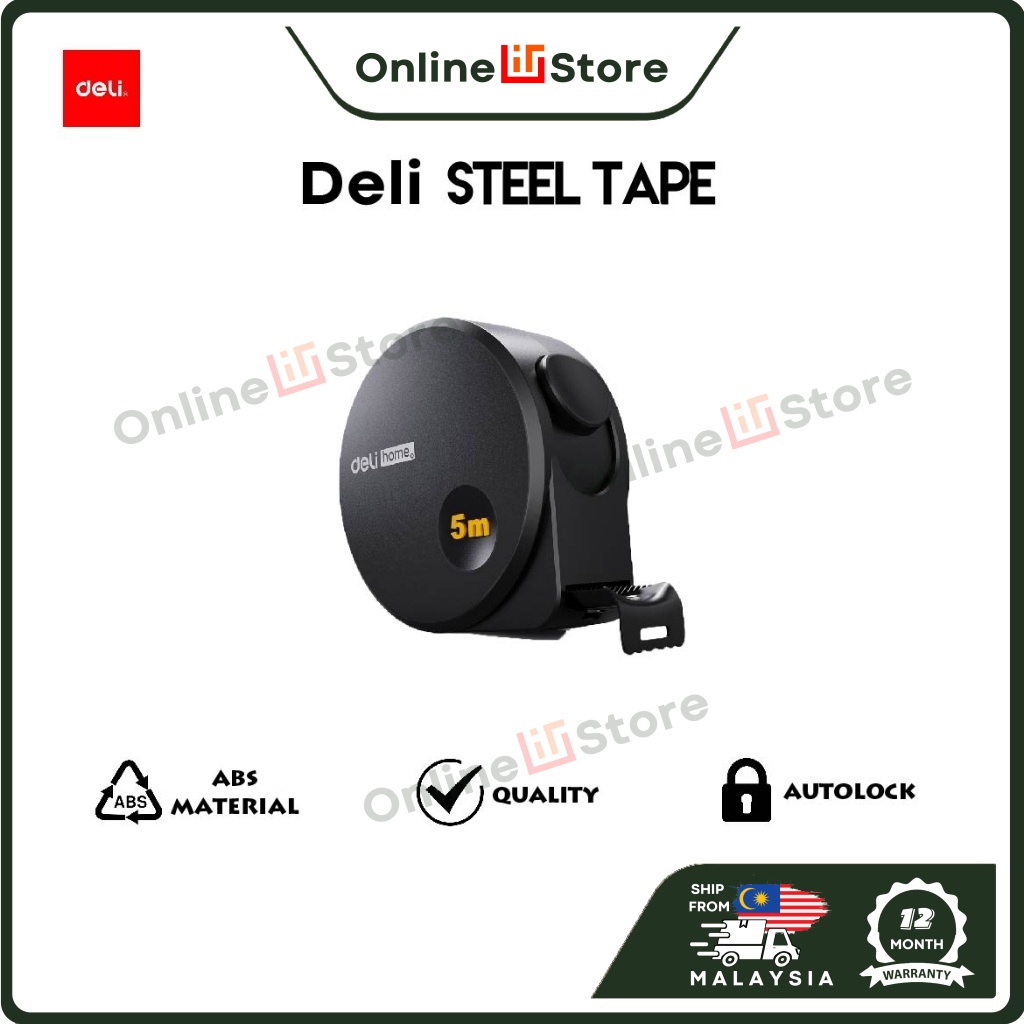 Deli Tools Steel Tape Measure Soft Rubber Anti Slip Pad Woodworking ...