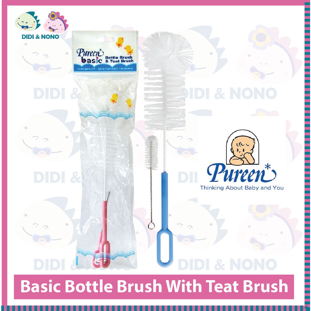 Pureen Basic Bottle Brush With Teat/nipple Brush Berus Pencuci Botol ...