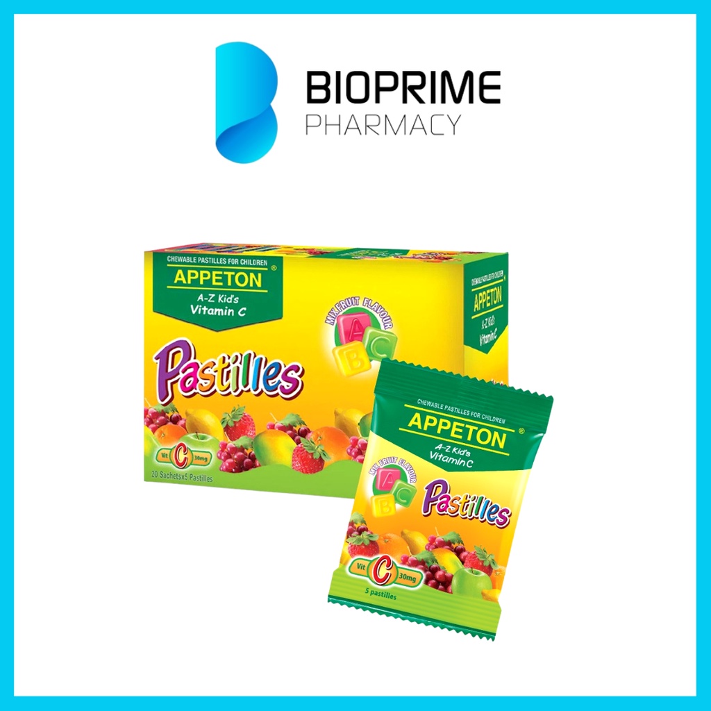 Appeton A-Z Pastilles Chewable Vitamin C 30mg (5s x 20 Pack) | Shopee ...