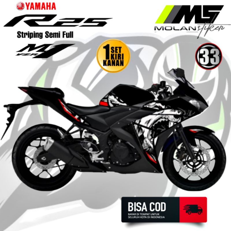 Decal Sticker Striping Variation Yamaha R25/Yzf R25 |R25 Semi Fullbody ...