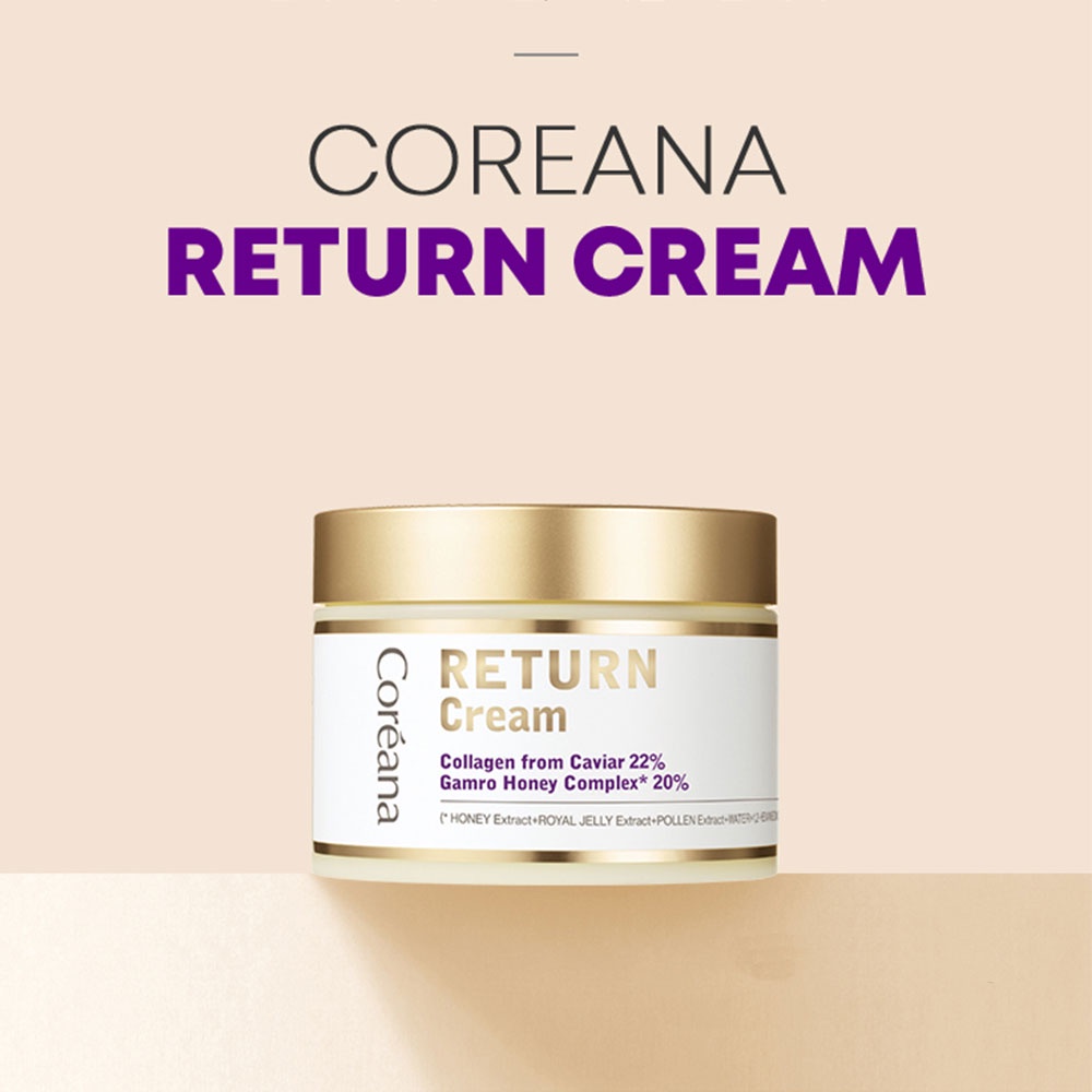 COREANA Return Cream 100ml Collagen From Caviar 22% Honey Complex 20% ...