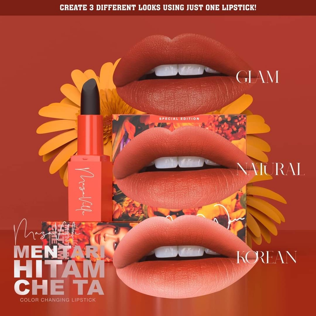 [ NEW !!!] CHE TA LIPSTICK MENTARI HITAM ( SUNSET &MAWAR HITAM | Shopee ...