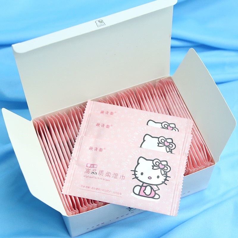 Hello Kitty Unit Wet Wipes / Sachet Wet Wipes / Hello Kitty Motif Sacet ...