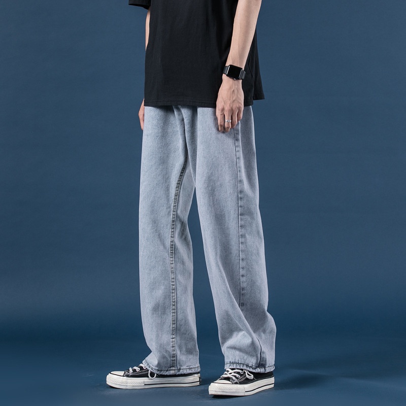 Mens New Korean Fashion Harem Blue Loose Jeans Mens Hip Hop Retro