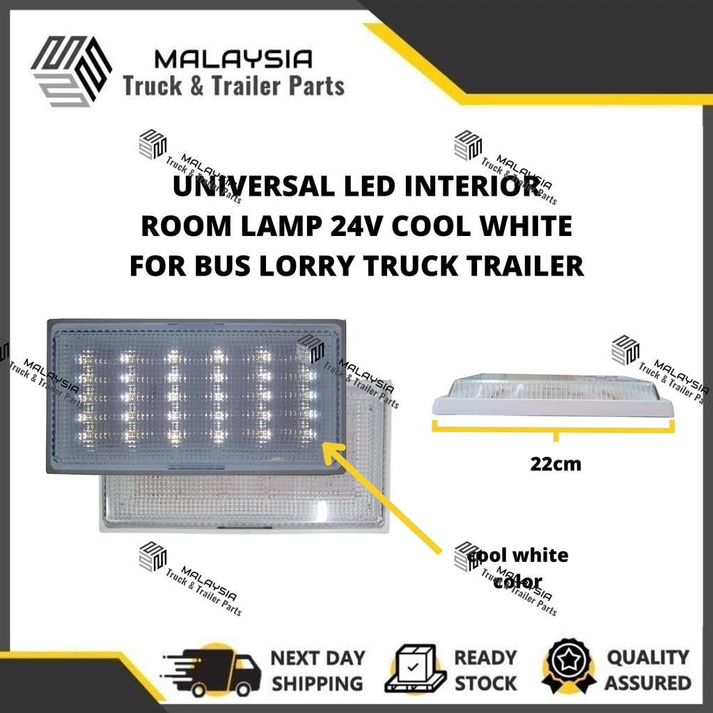 UNIVERSAL LED INTERIOR ROOM LAMP COOL WHITE 24V FOR BUS BOX VAN LORRY ...