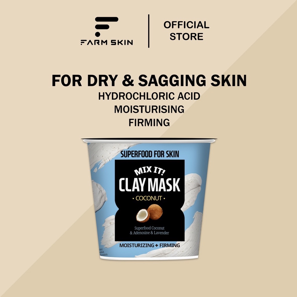 Farmskin Superfood Moisturising and Firming Coconut Clay Mask | Shopee ...