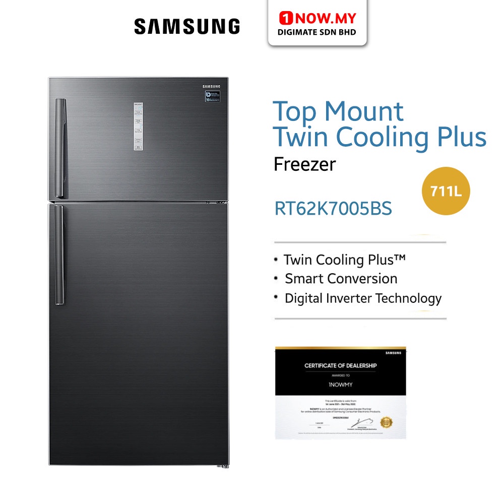 SAMSUNG 711L Inverter Top Mount Freezer Fridge RT62K7005BS | 2 DoorTwin ...