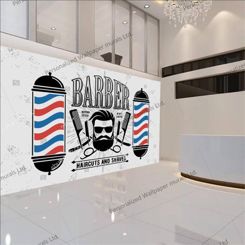 Custom Barber Shop Poster Banner Template with Hipster Face 3d Photo ...
