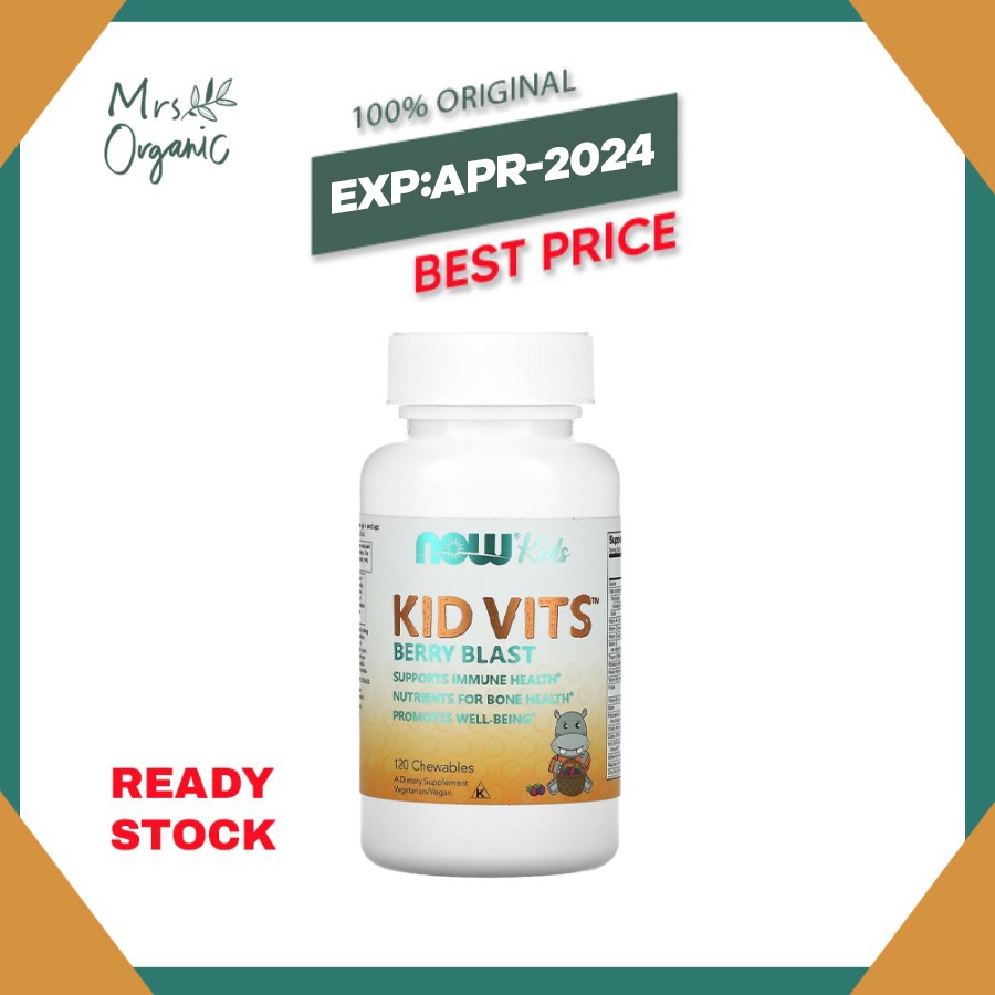 Now Kids Vits Berry Blast Multivitamin 120 Chewables - Child Immune ...