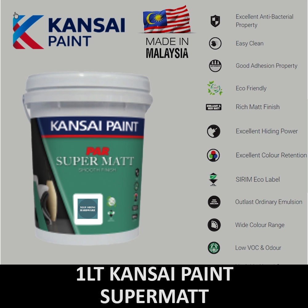 Kansai Paint SUPERMATT Interior (WHITE) 1L | Shopee Malaysia