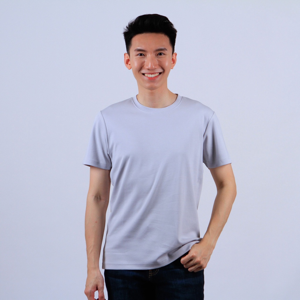 [SIZE: S -2XL] Dapper | Plain Grey Body Fit Round Neck T-Shirt ...