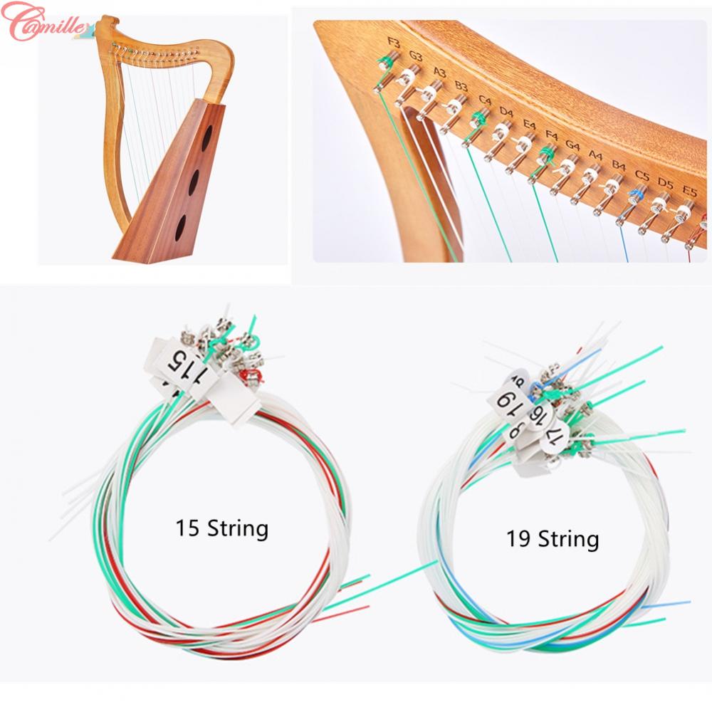 【CAMILLES】15/16/19/21/24 Strings Lyre Brass Strings Set,Lyre-Harp Nylon String Replacement ...