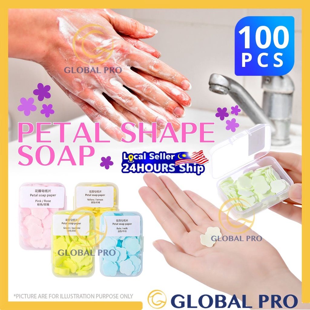 [100PCS] Paper Soap Paper Sabun Cuci Tangan Mini Soap Travel Soap Paper ...
