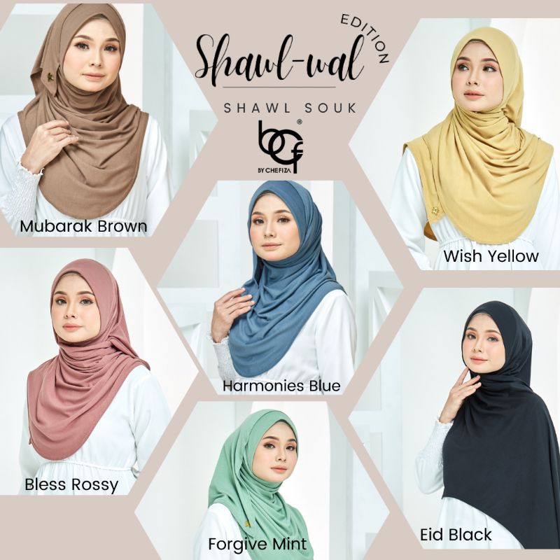 TUDUNG SARUNG SHAWL SOUK BY CHEFIZA WITH PREMIUM AWNING | Shopee Malaysia