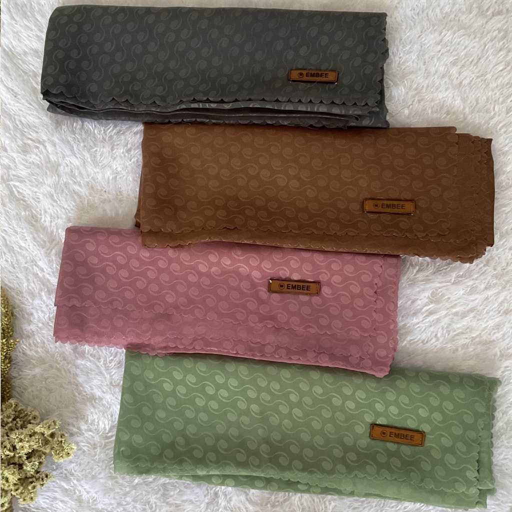 Helen_shop86 Hijab Square Embossed Lasercut Hijab Motif Laser Cut Embee ...