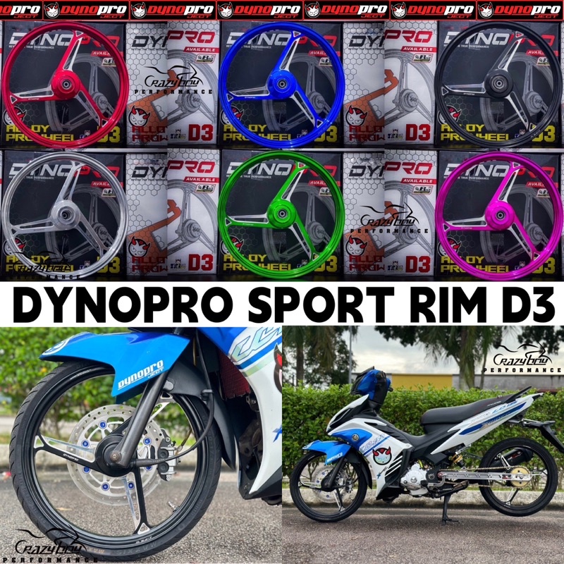 🔥NEW ITEM🔥DYNOPRO D3 SPORT RIM Y15ZR Y16ZR RS150 RSX150 LC135 V1-V7 ALLOY PROWHEEL D3 DYNO ...