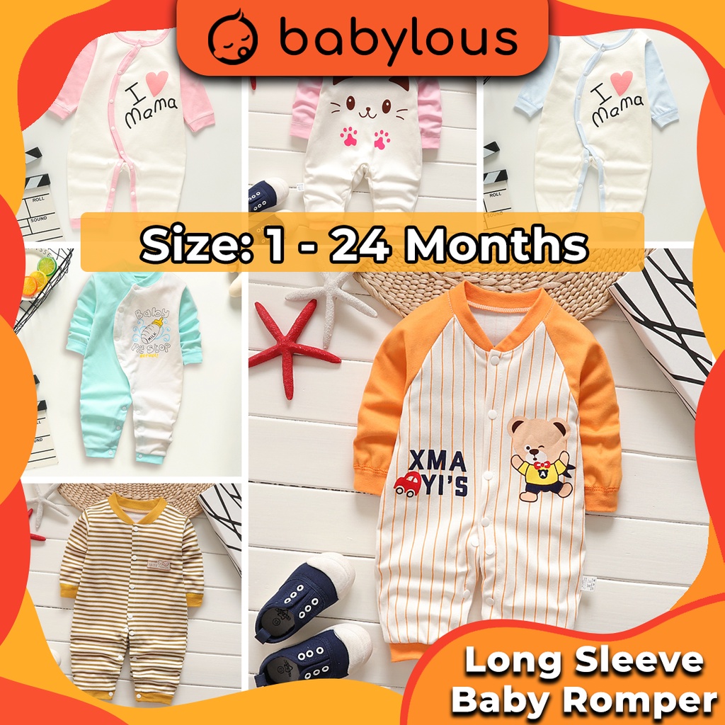 Newborn Baby Romper Clothing Baju Bayi Infant Long Sleeve Rompers ...