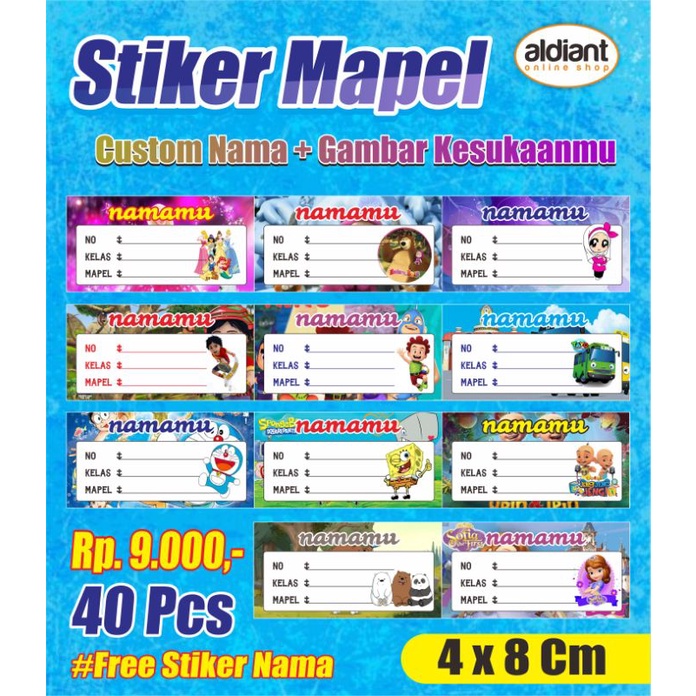 Mapel Sticker/Name LABEL/Name Book For School Children With A Kilo ...