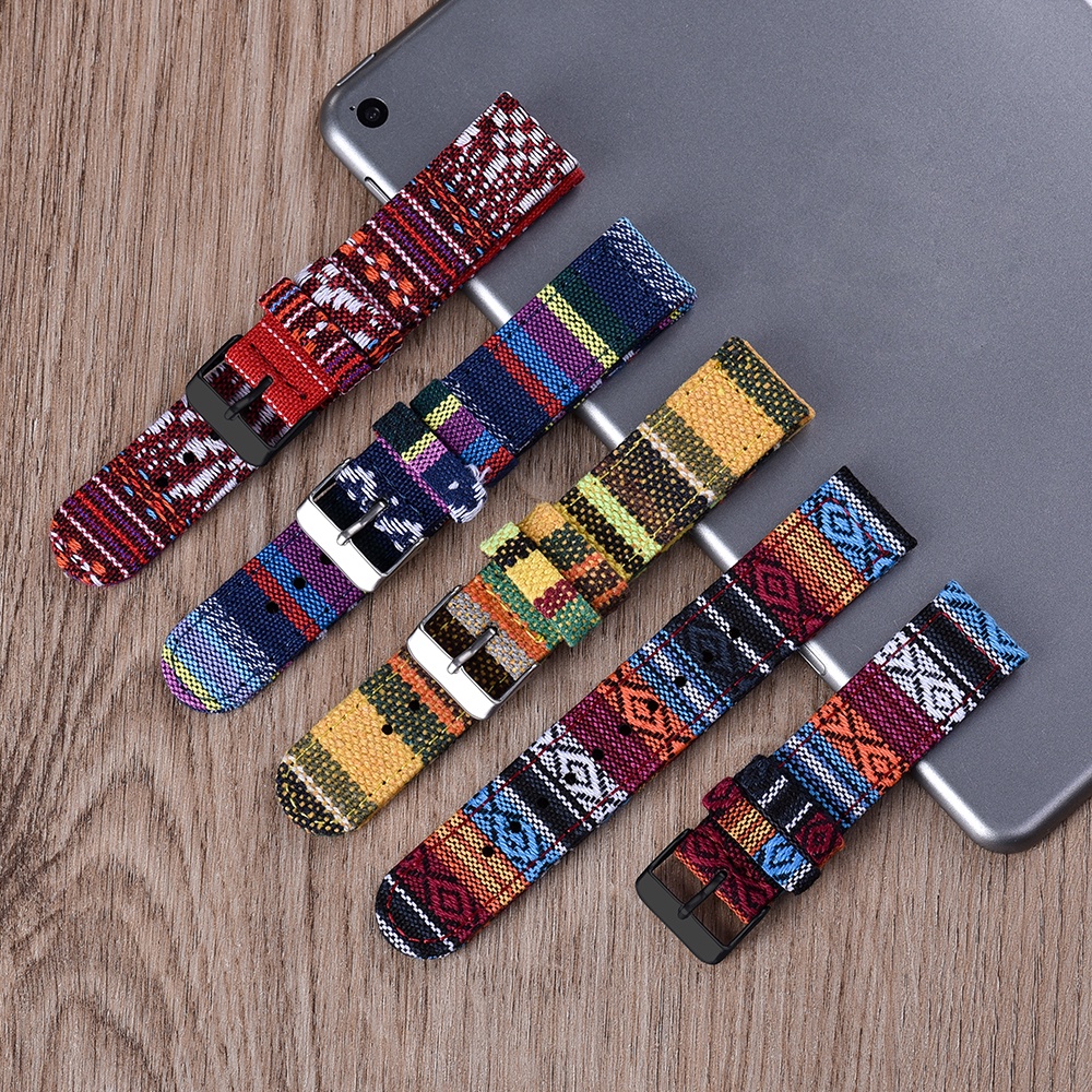 Nylon Strap Multicolor Woven Nylon 20mm 22mm Quick Release Watch Strap ...