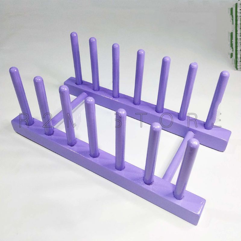 UNGU KAYU Purple Wooden Plate Stacking Rack | Shopee Malaysia