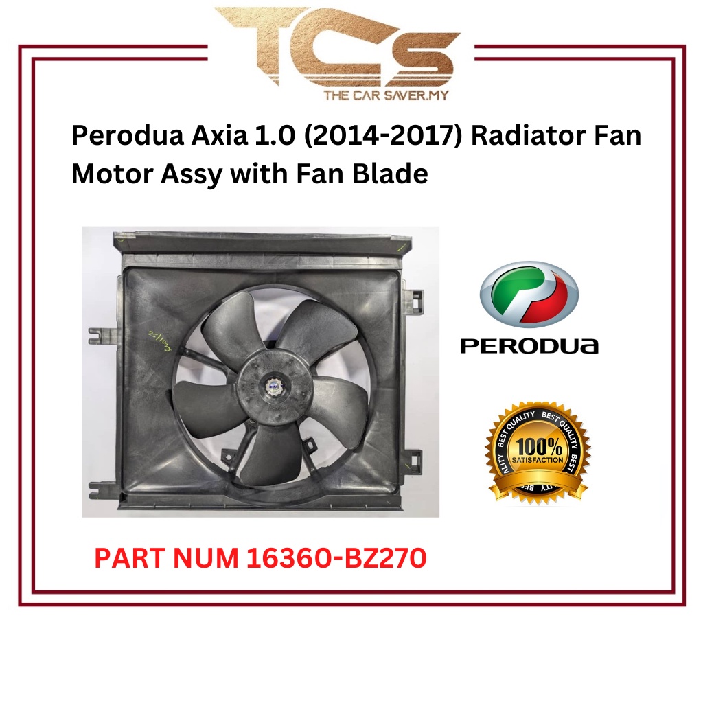 Perodua Axia 1.0 (2014-2017) Radiator Fan Motor Assy with Fan Blade ...
