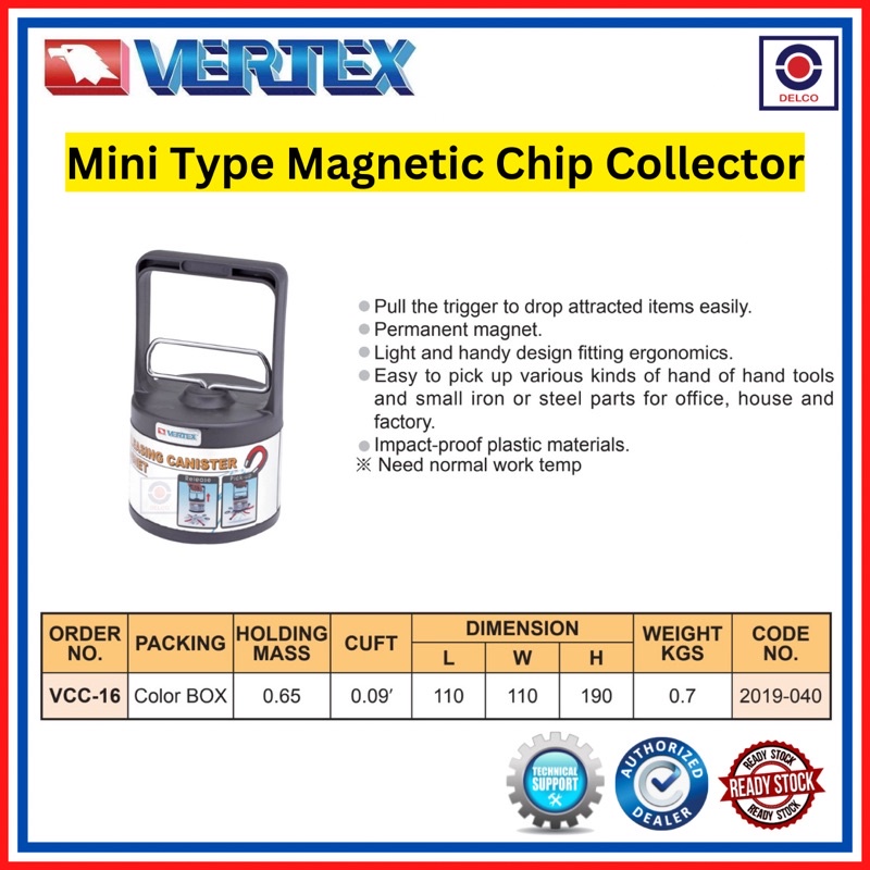VERTEX TAIWAN VCC-16 magnetic Chip collector Mini handy Type | Shopee ...