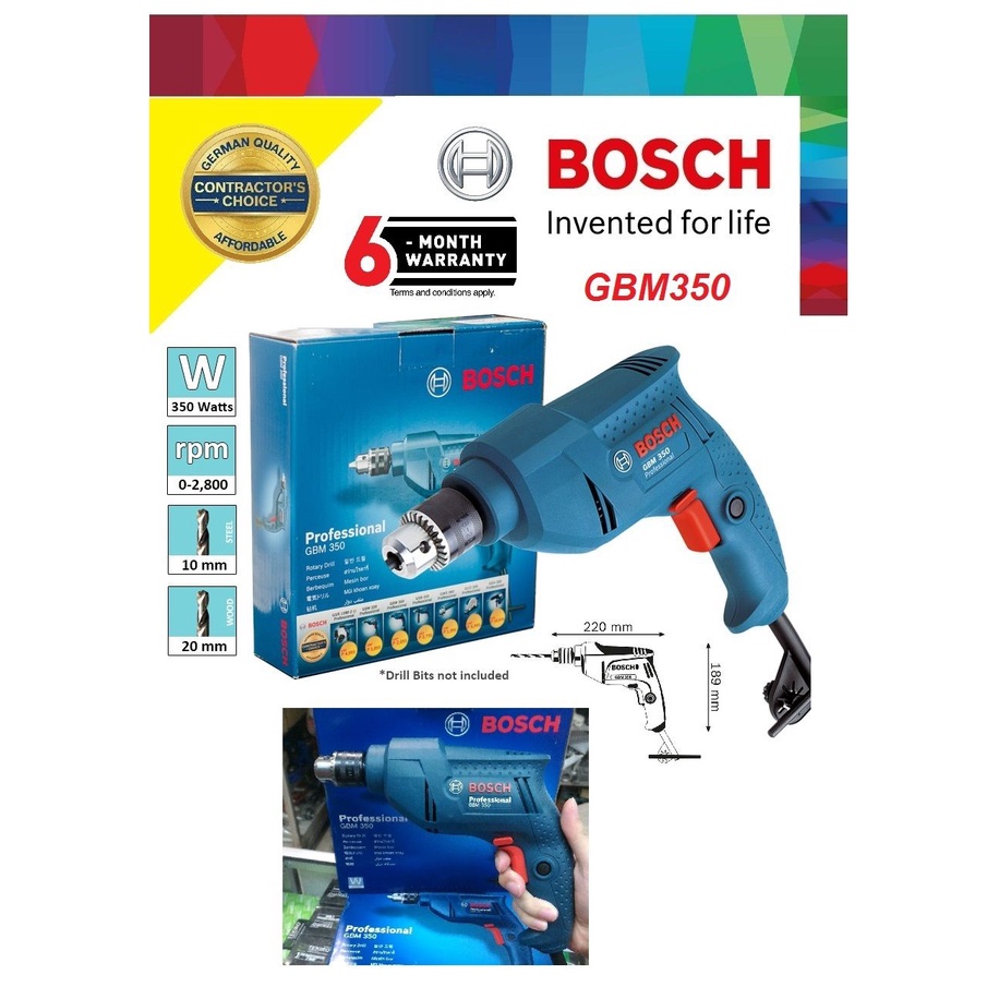 Bosch GBM 350 (10mm) 3/8" Rotary Drill | Shopee Malaysia