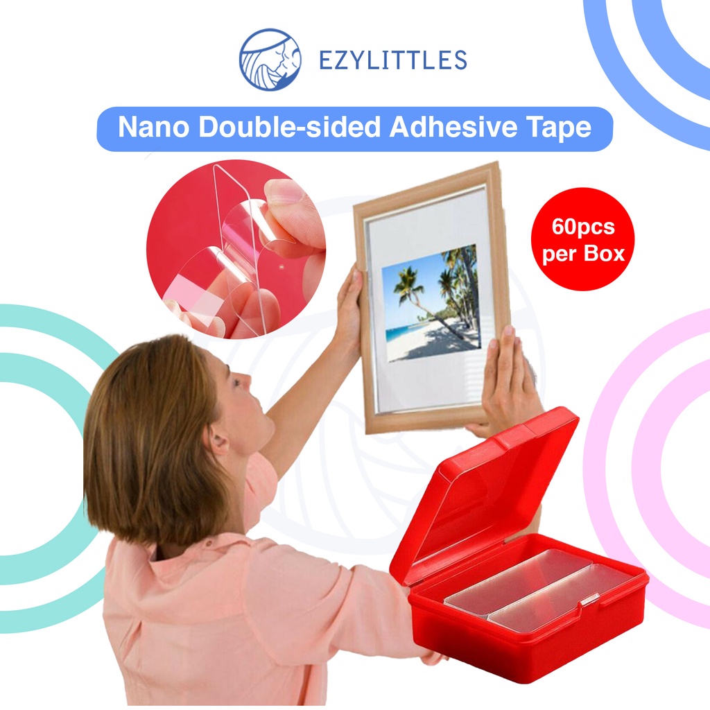EZYLITTLES 60pcs/Box Transparent Double Sided Adhesive Tape CNY ...