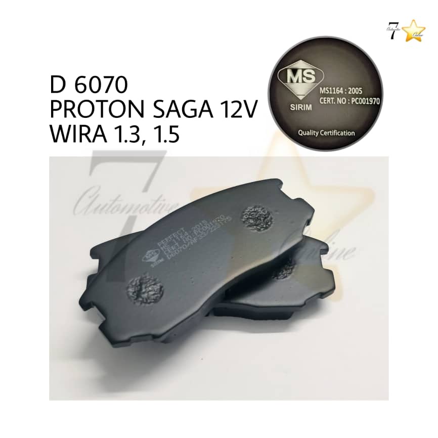 PROTON WIRA1.3/1.5 SAGA 12V D6070 FRONT BRAKE PAD | Shopee Malaysia