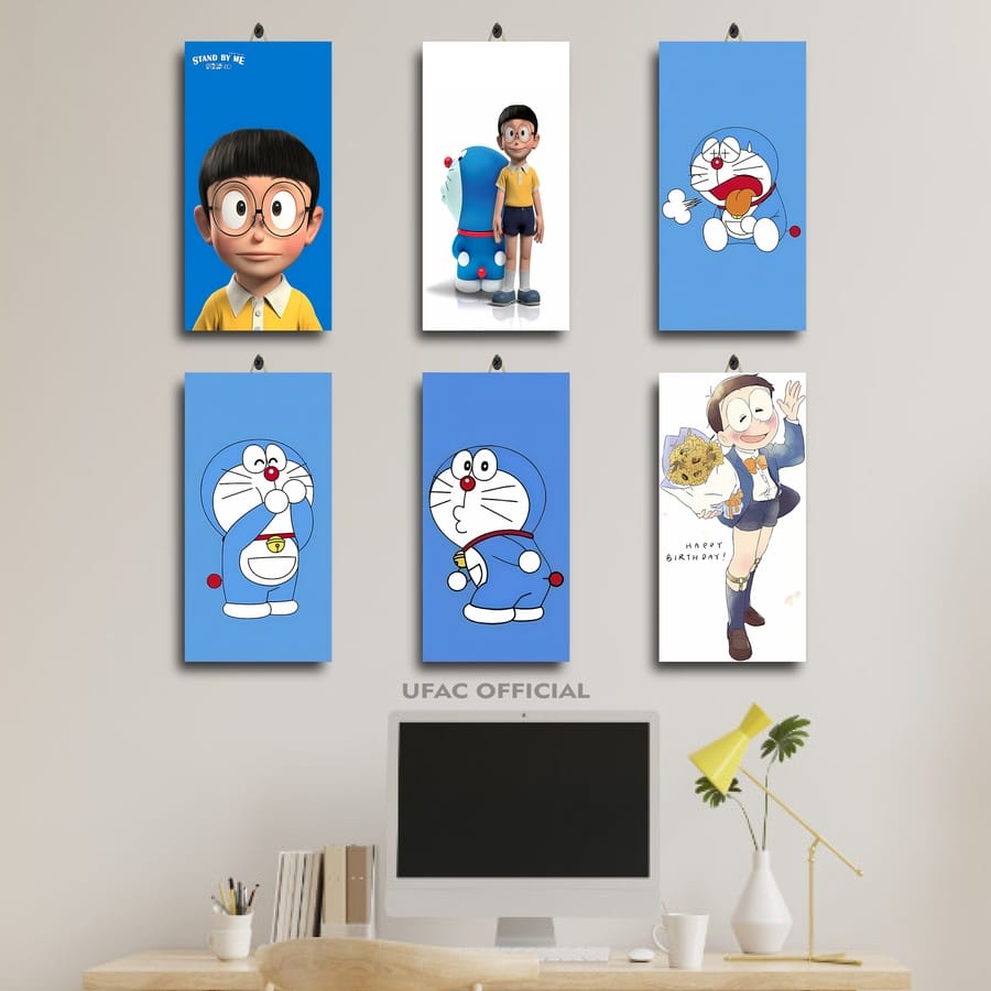 81-92 CARTOON GAMING ROOM DECORATION CUTE DORAEMON IMAGES 15X30 PIPNK ...