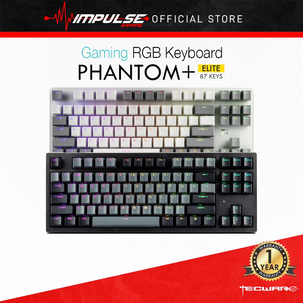 TECWARE Gaming Keyboard Phantom+ Elite 87 RGB Mechanical TKL Keyboard ...