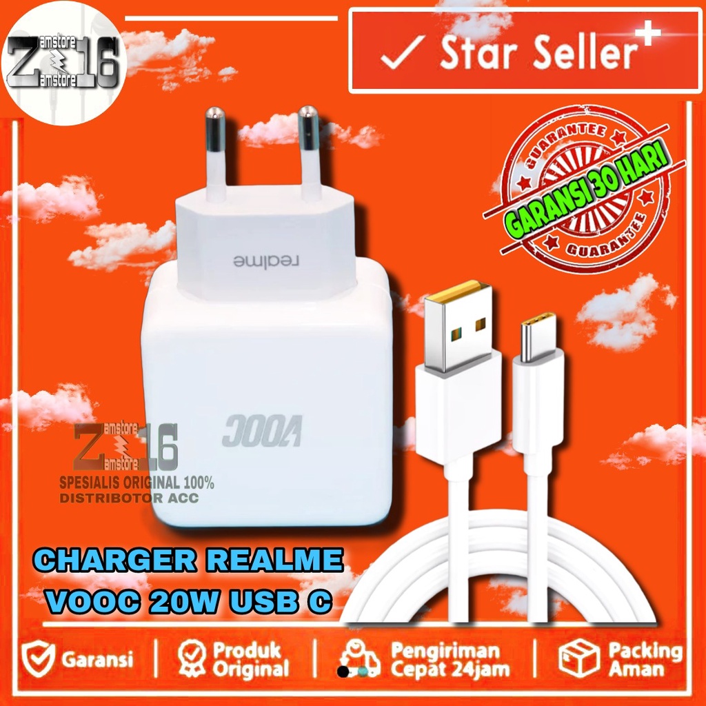 Charger Realme X Realme XT 100% ORIGINAL SUPER VOOC USB TYPE C 20W ...