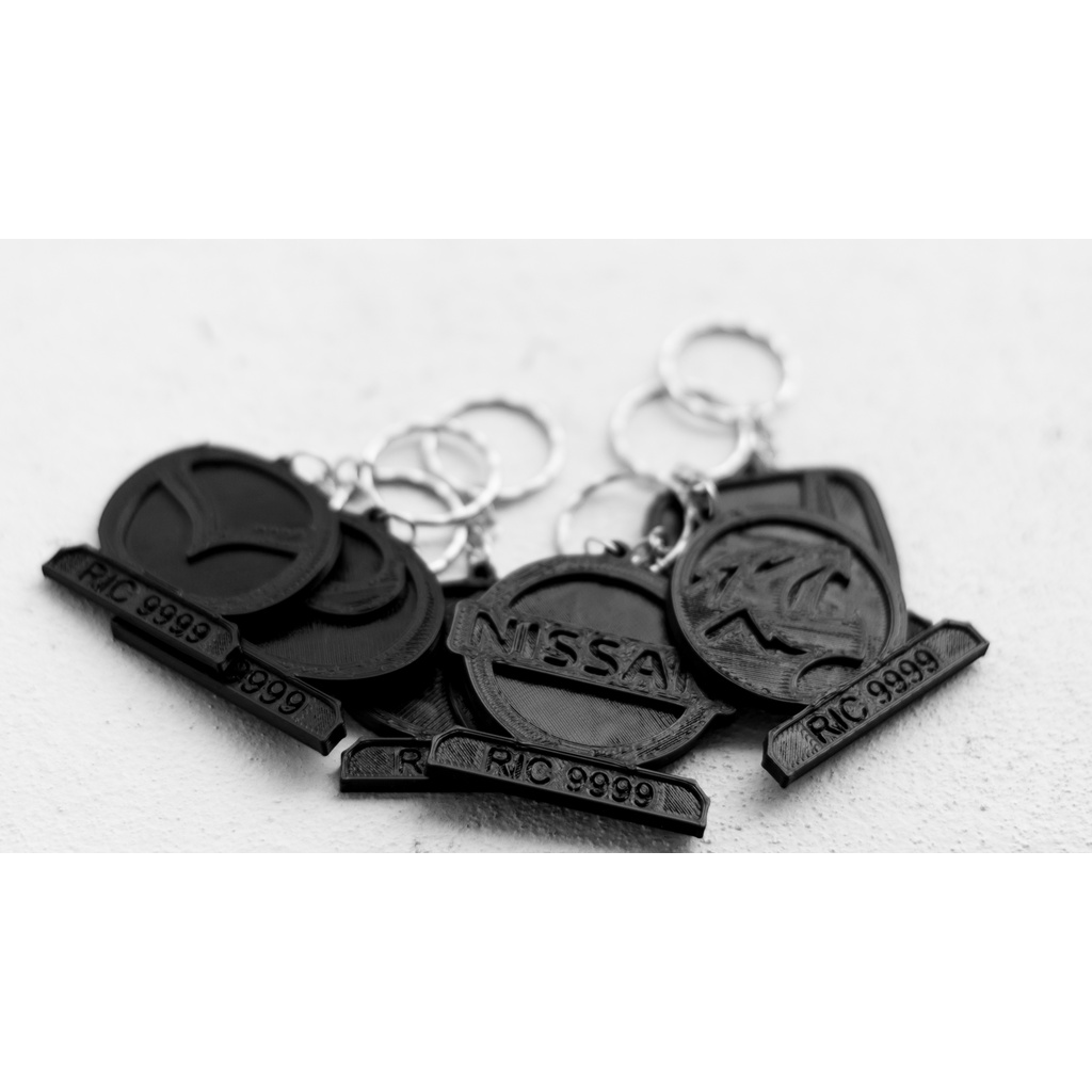 3D Printing Car Logo Keychain with Customize Car Number Plate | Shopee ...
