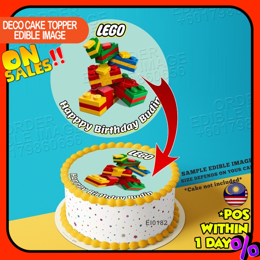 Printing EI Lego Block Edible Image Print Cake Photo Icing Paper ...