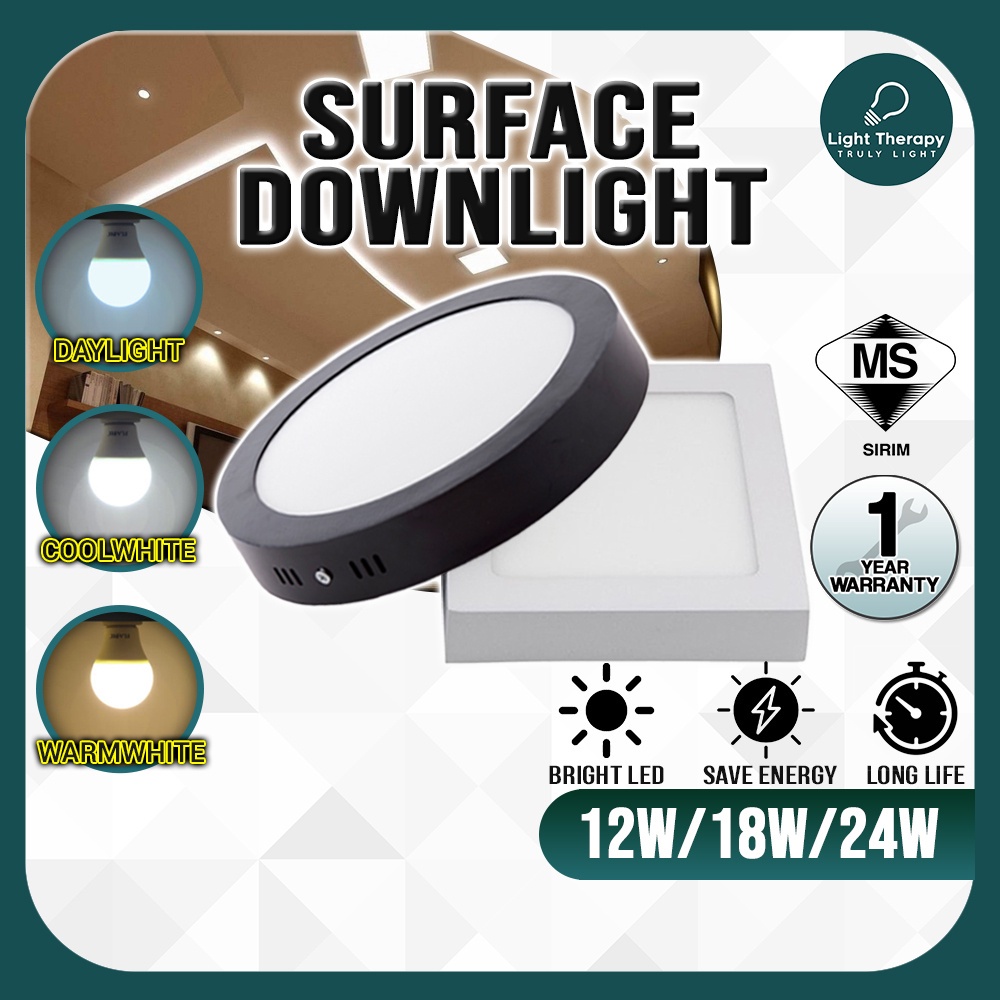 LED Surface Downlight 12w/18w/24w White Frame Black Frame Ceiling Light ...