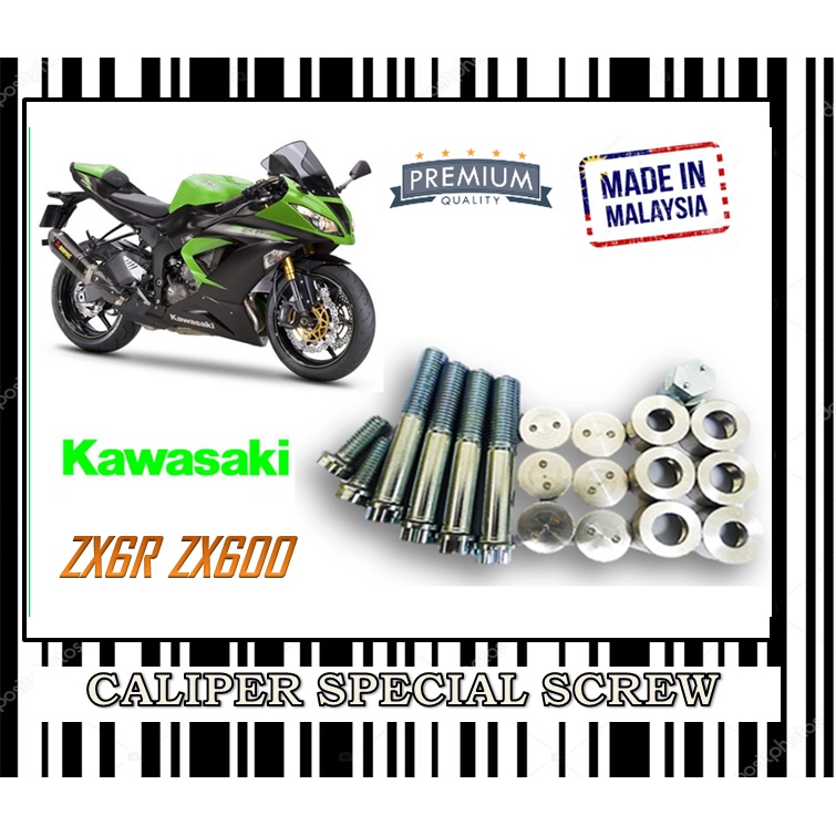 KAWASAKI CALIPER SPECIAL SCREW NINJA ZX6R ZX636 SUPERBIKE SAFETY LOCK ...