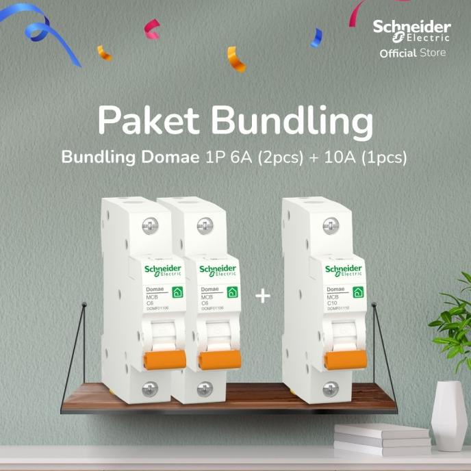 Bundle Schneider Electric Mcb Domae 6A(2Pcs)+Mcb Domae 10A(1Pcs ...